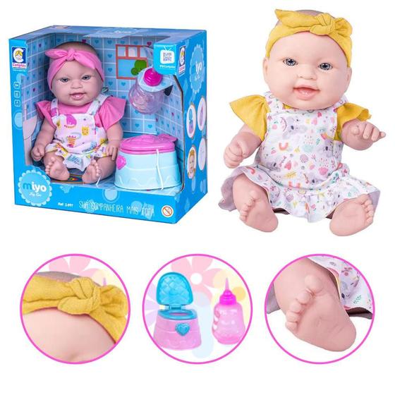 Boneca Miyo Menina Fofinha Cotiplás com Pinico e Mamadeira - Bonecas ...