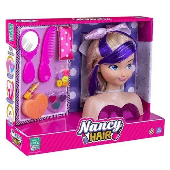 Boneca Nancy Hair Busto 465 Mecha Roxa - Super Toys - Bonecas ...