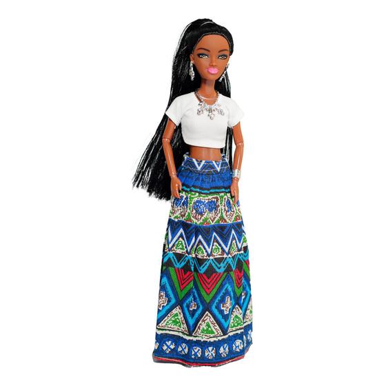 Boneca Negra Estilo Articulada 32cm Africana azul - FANTASY - Bonecas ...
