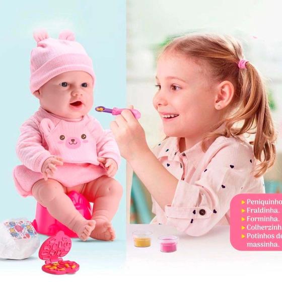 Boneca New Born Come e Faz Caquinha Com Acessorios - Diver Toys ...