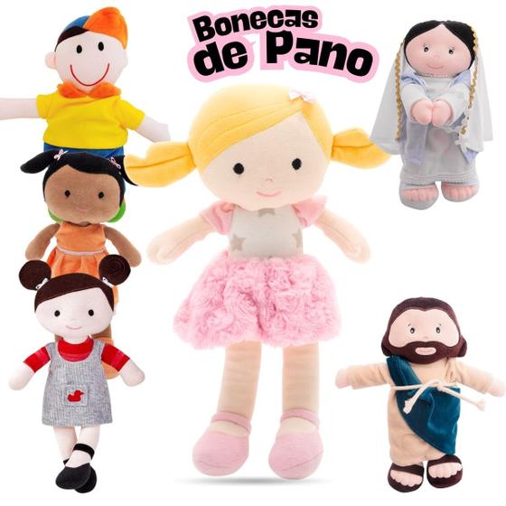 Boneca Pano Bebê Infantil Pelúcia Artesanal Antialérgico Lavável ...