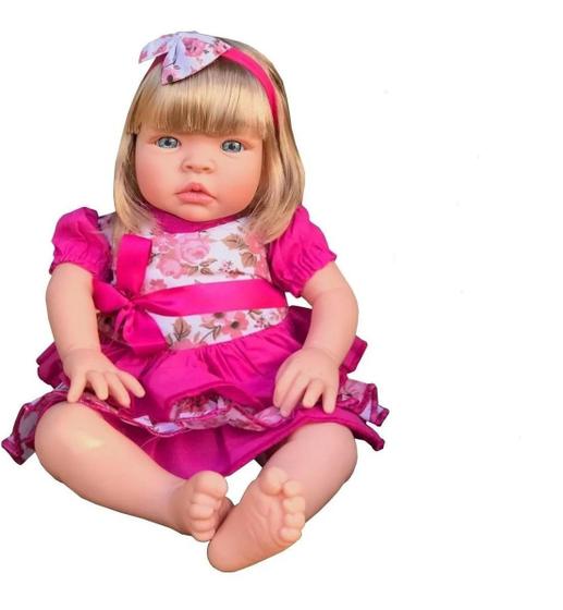 Boneca Realista Meninas Grande Baby Kiss Princesa Loira - Sidnyl ...