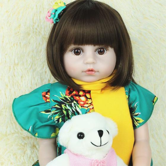 Boneca Reborn 55cm 100% Corpo de Silicone Realista Baby Fashion Havaí ...