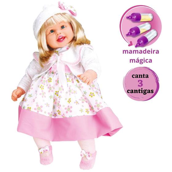 Boneca Rose Ring Grande Canta Cantigas + Mamadeira Mágica - Milk ...
