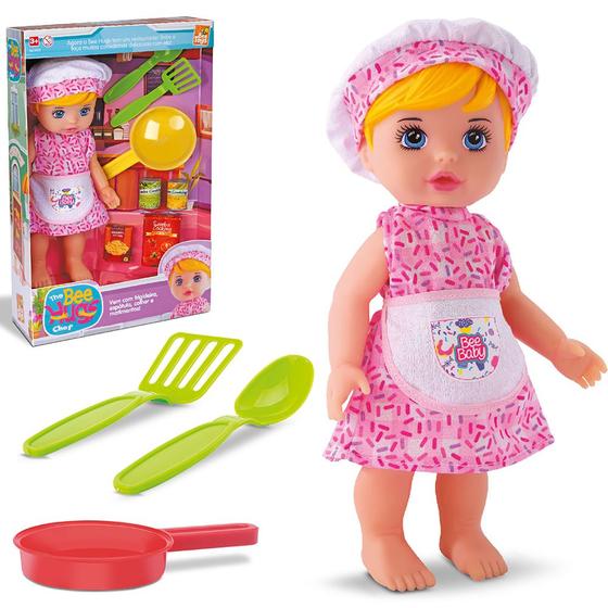 Boneca the bee hugs chef com panela + utensilios e acessorios 9 pecas ...