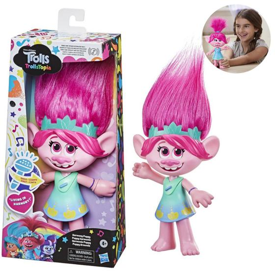 Boneca Trolls Poppy 30cm Cantora Harmonia Com Som - Hasbro - Bonecas ...