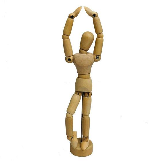 Boneco articulado de madeira 15,5cm - Golden Rio - Bonecos - Magazine Luiza