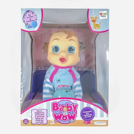 Boneco Baby Wow Interativo 12 Funções Engatinha E Fala Multikids ...