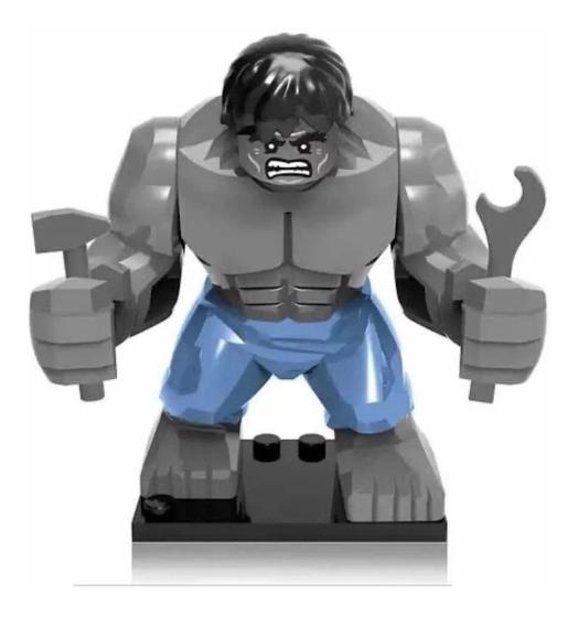 Boneco Big Blocos De Montar Hulk Cinza Marvel Clássico - Mega Block ...