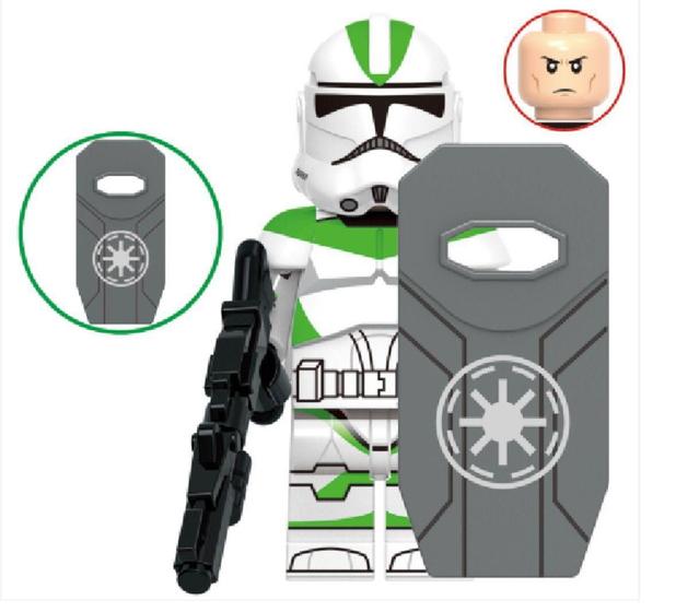 Boneco Blocos De Montar Clone Troopers 442 Shield Star Wars - Mega ...