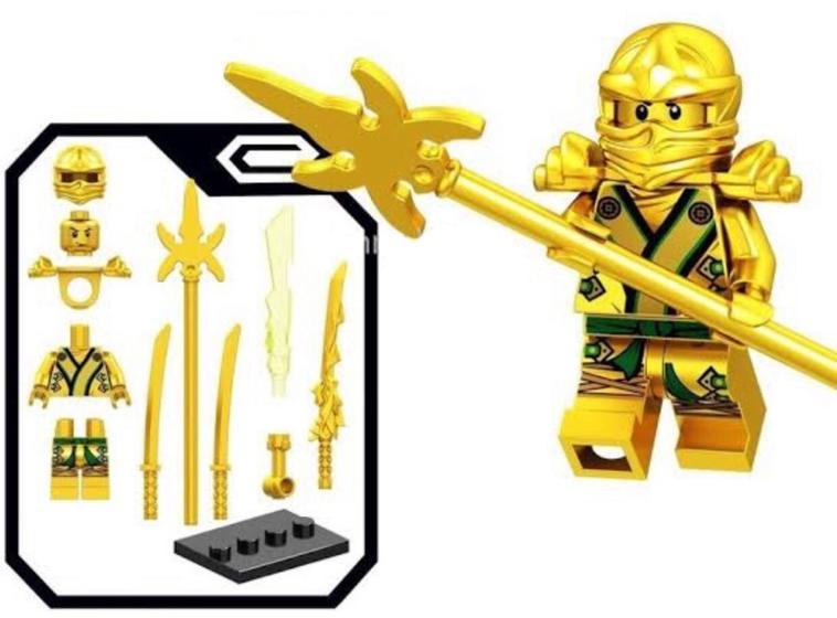 Boneco Blocos De Montar Super Ninja Dourado Ninjago - Mega Block Toys ...