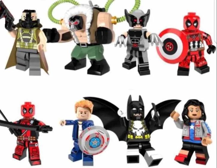 Boneco Blocos Montar Bane Batman Wolverine Deadpool America - WM ...