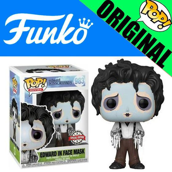 Boneco Edward Mãos de Tesoura In Face Mask Special Edition Pop Funko ...