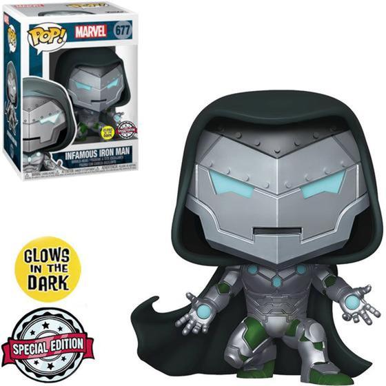 Boneco Funko Pop Original Infamous Iron Man (brilha No Escuro) 677 ...
