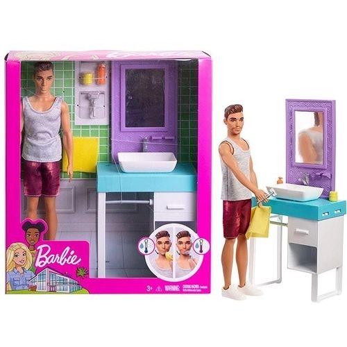 Boneco ken barbie com barbeador para fazer a barba e moveis - Mattel ...