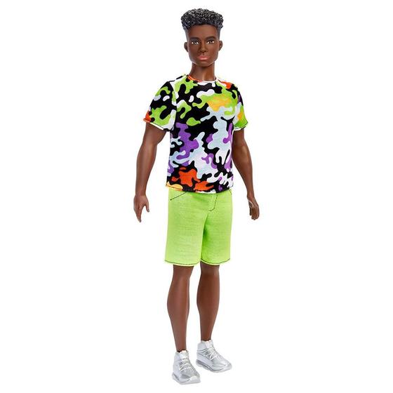 Boneco Ken Negro Fashionista Camisa Neon - Mattel HBV23 - Boneco Ken ...