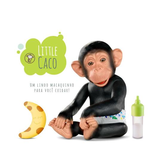 Boneco little caco macaco em vinil para cuidar com acessorios ...