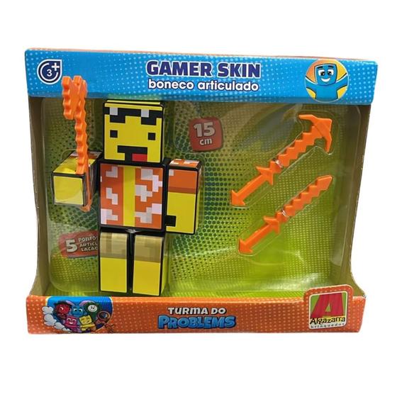 Boneco Mel com Acessórios Turma do Problems Gamer Skin 15 cm Algazarra ...