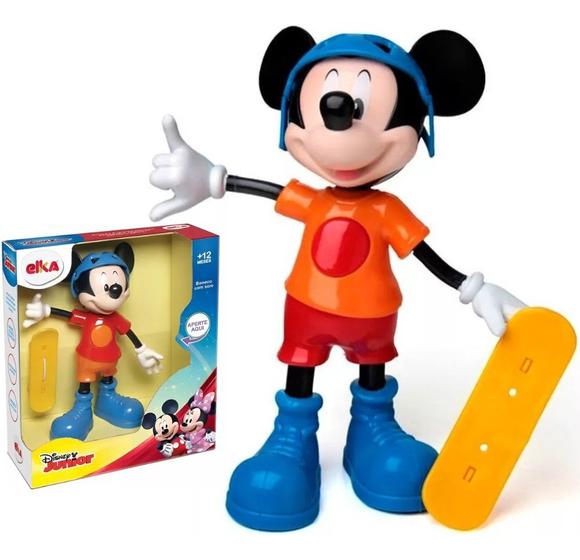 Boneco MICKEY MOUSE Radical Fala 5 frases Com Skate Brinquedo Infantil ...