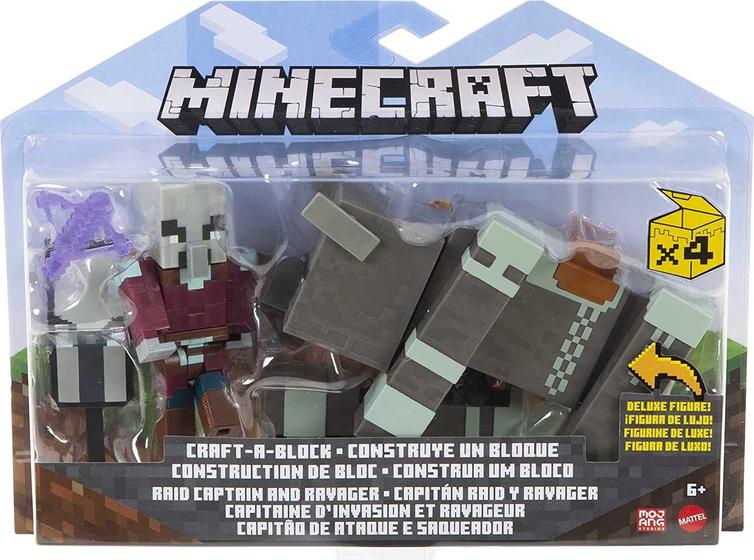 Boneco Minecraft Caves And Cliffs Raid Captain And Ravager - Mattel ...