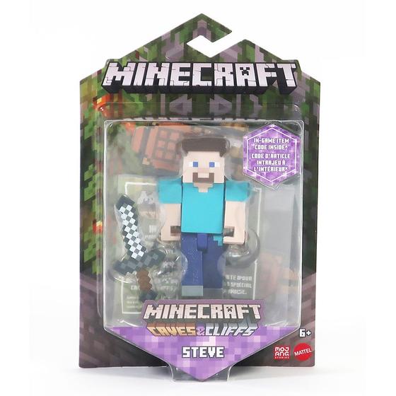 Boneco Minecraft Caves And Cliffs Steve + Acessórios Mattel - Boneco ...
