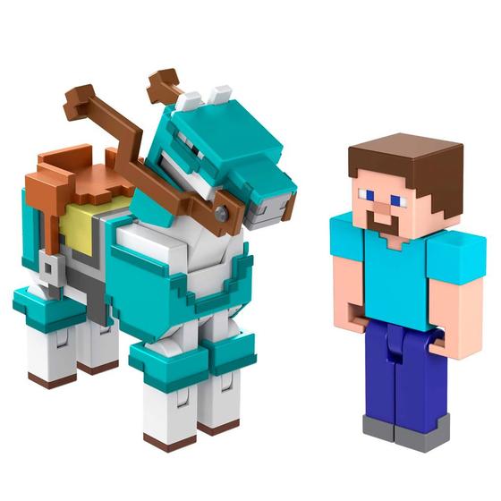 Boneco Minecraft Steve e Cavalo Armadura - Mattel - Boneco Minecraft ...