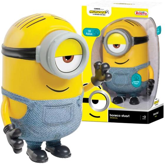 Boneco Minion C/ Som Figura Stuart Minions Articulado 25Cm - Baby Brink ...
