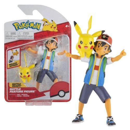 Boneco Pokémon Figura De Batalha DeluxeAction Ash E Pikachu Sunny ...