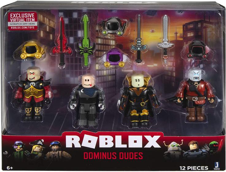 Boneco Roblox Pack com 4 Dominus Dudes + Virtual Item Sunny - Jazwares ...