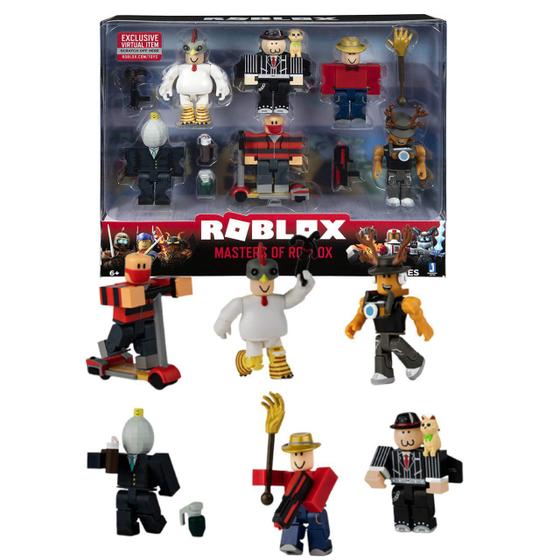 Boneco Roblox Pack com 6 - Masters Of Roblox + Virtual Item - Jazwares ...