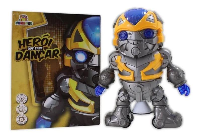 Boneco Robô Dança Musical Gira 360 Brinquedo Transformers - DM TOYS ...