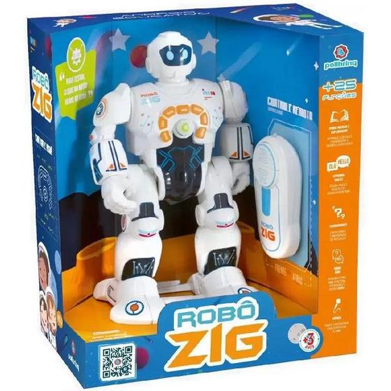Boneco Robo ZIG Android Ensina INGLES Polibrinq 9031 - Bonecos ...