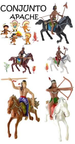 Boneco soldado indio apache brinquedo faroeste indio cowboy com cavalo ...