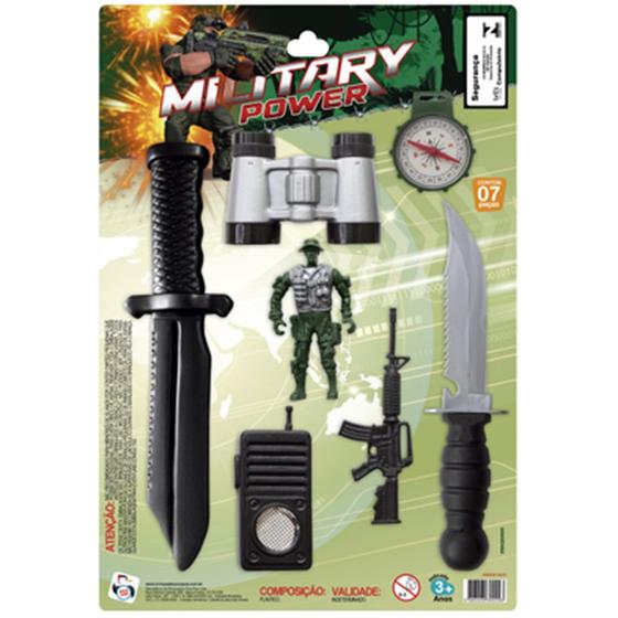 Boneco soldado militar com faca esportiva + binoculos e acessorios ...