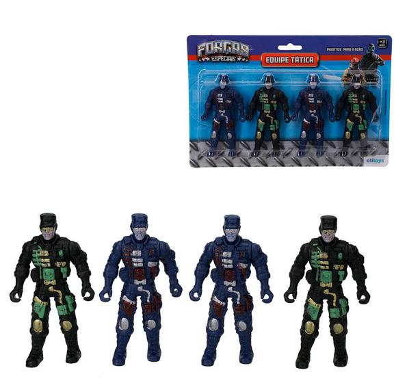 Boneco soldado militar forcas especiais equipe tatica com 4 pecas na ...