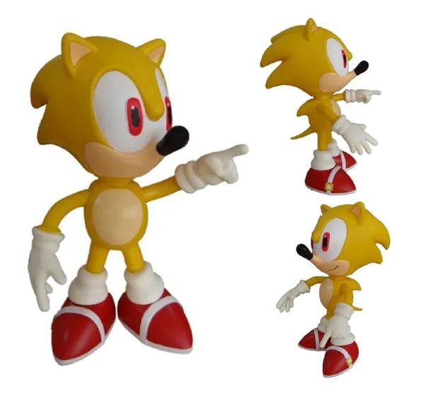 Boneco Sonic Amarelo Hedgehog Articulado Grande Original Brinquedo ...