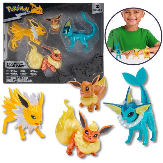 Bonecos Pokémon - Multi Pack 4 Figuras Evolução Eevee Sunny - WCT ...