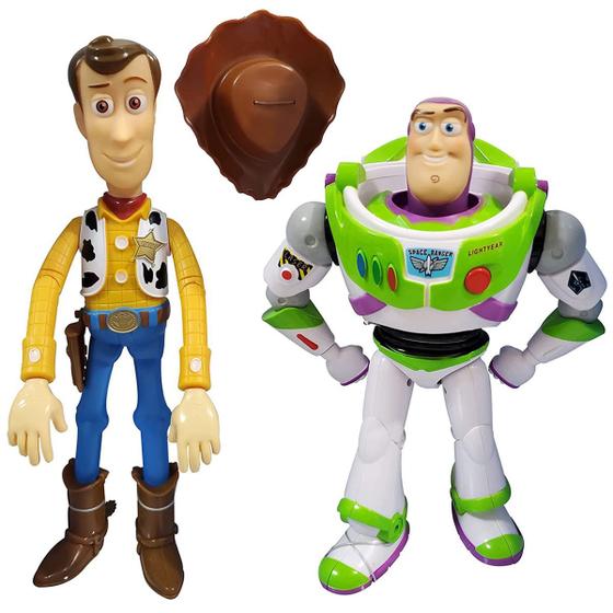 Bonecos Toy Story Amigos Woody e Buzz Lightyear Articulados Com Vozes ...