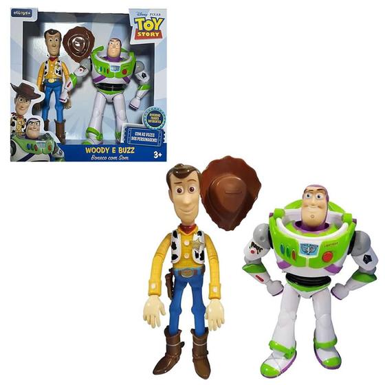 Bonecos Toy Story Buzz e Woody articulados com Som Etitoys - Bonecos ...