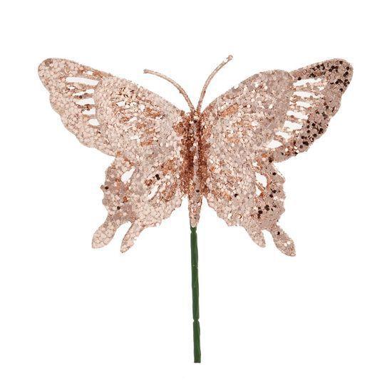 Borboleta Rosê Gold - 1 Un - Cromus - Enfeites para Árvore de Natal ...