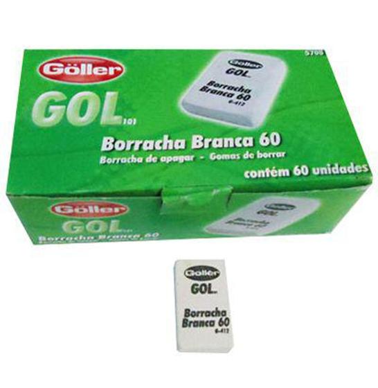 Borracha Escolar Branca Com 60 Pecas Na Caixa - GOLLER - Borracha ...