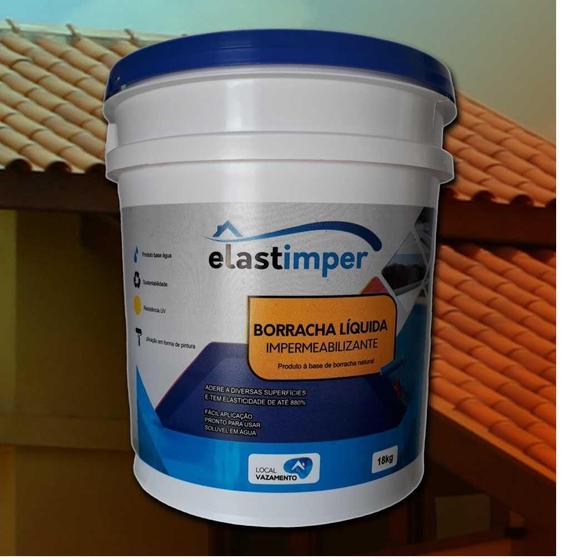 Borracha Líquida Elastimper Cor Cinza 18Kg + 15M Manta - Impermeabilizante - Magazine Luiza