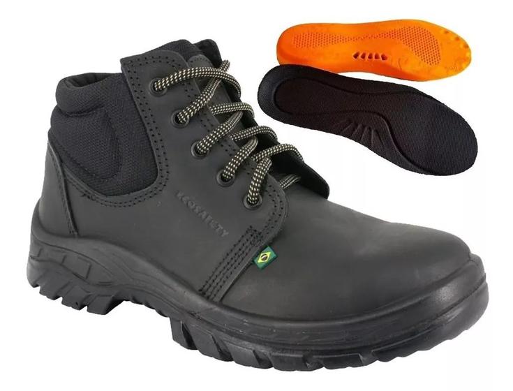 Bota Botina de Segurança Ecosafety PS139 Preto Bico Pvc + Palmilha Gel ...