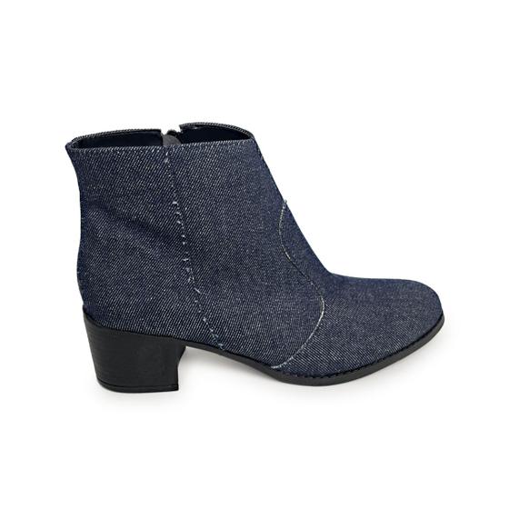 Bota Botinha Feminina Jeans Cano Curto Sola Baixa - Jessica Leal Shoes ...