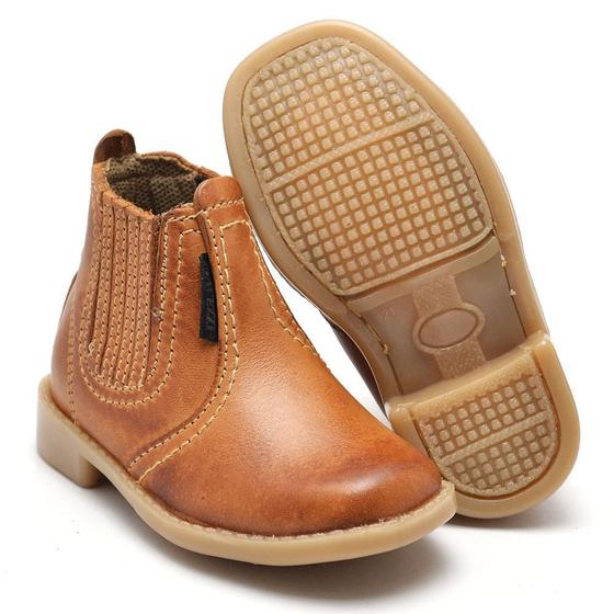 Bota Chelsea Botina Infantil Menino Couro Lisa Dia a Dia - Piacezzi ...