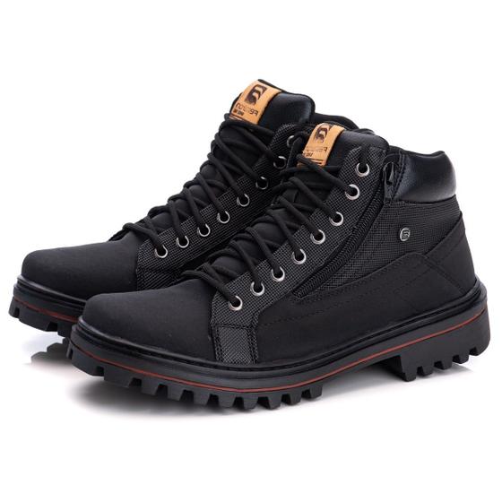 Bota Coturno Masculina Casual Cano Médio Com Solado Tratorado - EDILSON ...