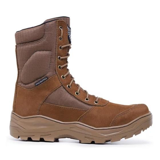 Bota Coturno Militar Acero Couro Nobuck Modelo Selva Coyote Padrão EB ...