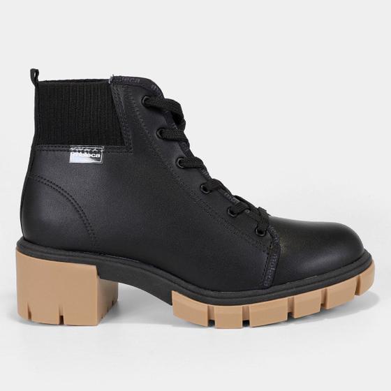 Bota Coturno Moleca Tratorada Malha Feminina - Coturno Feminino ...