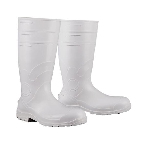 Bota de Segurança EPI Ocupacional Impermeável Pvc Branca Cano Longo com ...