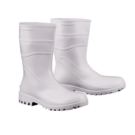 Bota de Segurança Pvc Impermeável EPI Cano Normal Branca CA 37456 ...